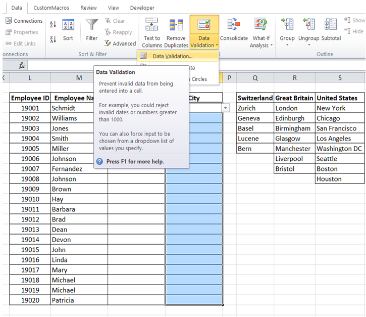 ExcelMadeEasy Dependent Drop Down Lists In Excel